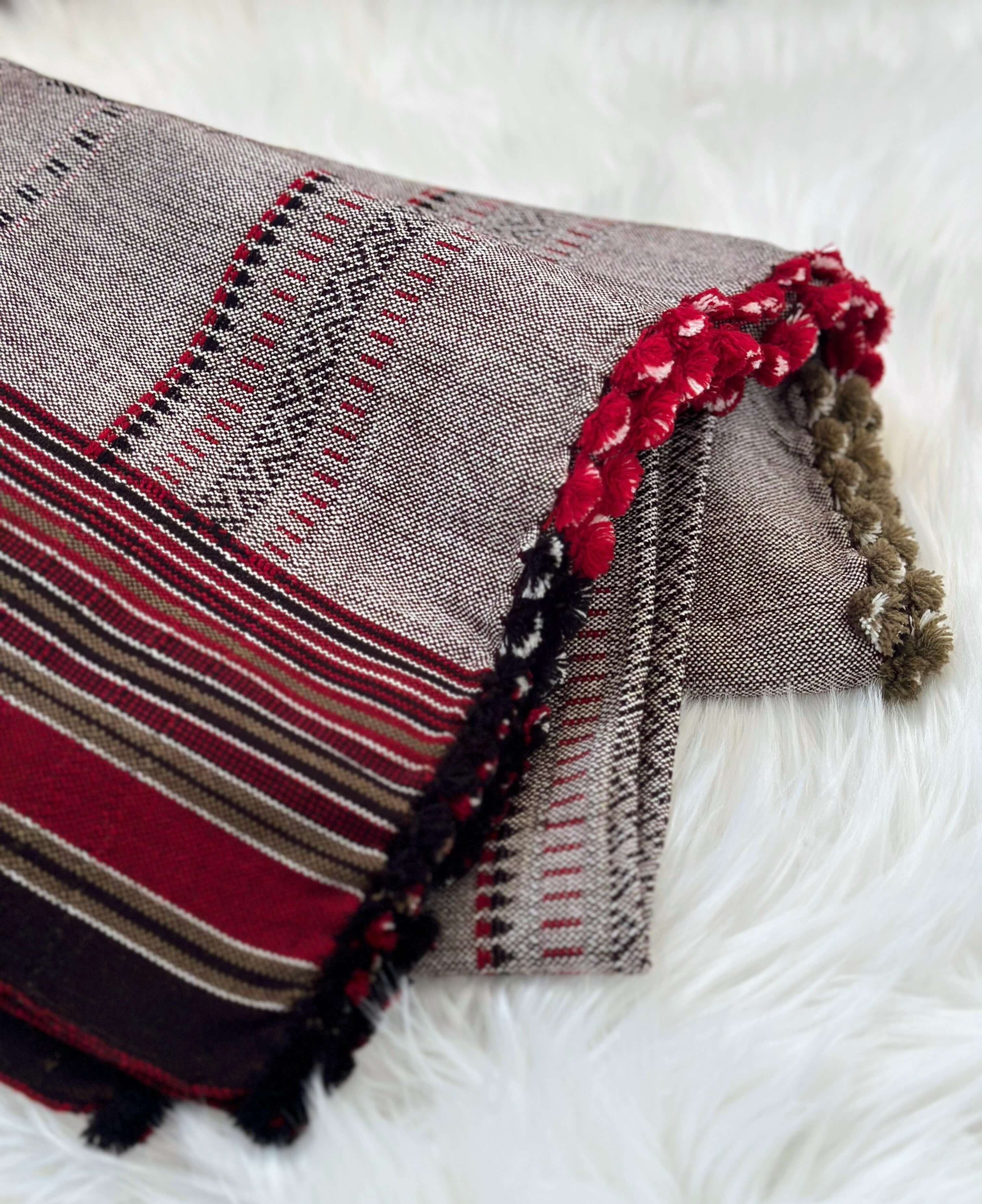 Large Bhujodi Woolen Shawl [Gray] – Craft Bazaar