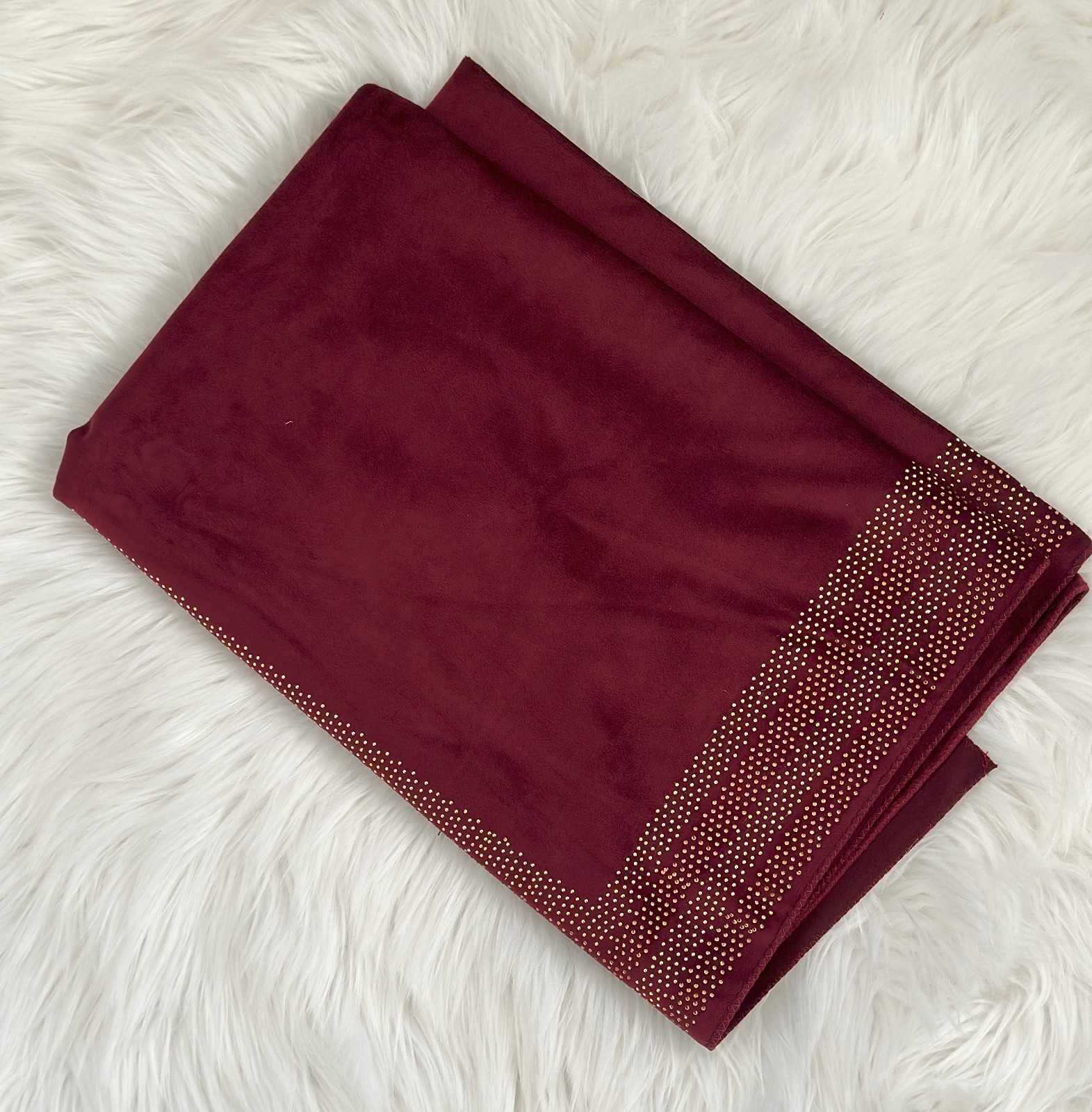Luxurious Women Velvet Shawl [Maroon] – Craft Bazaar